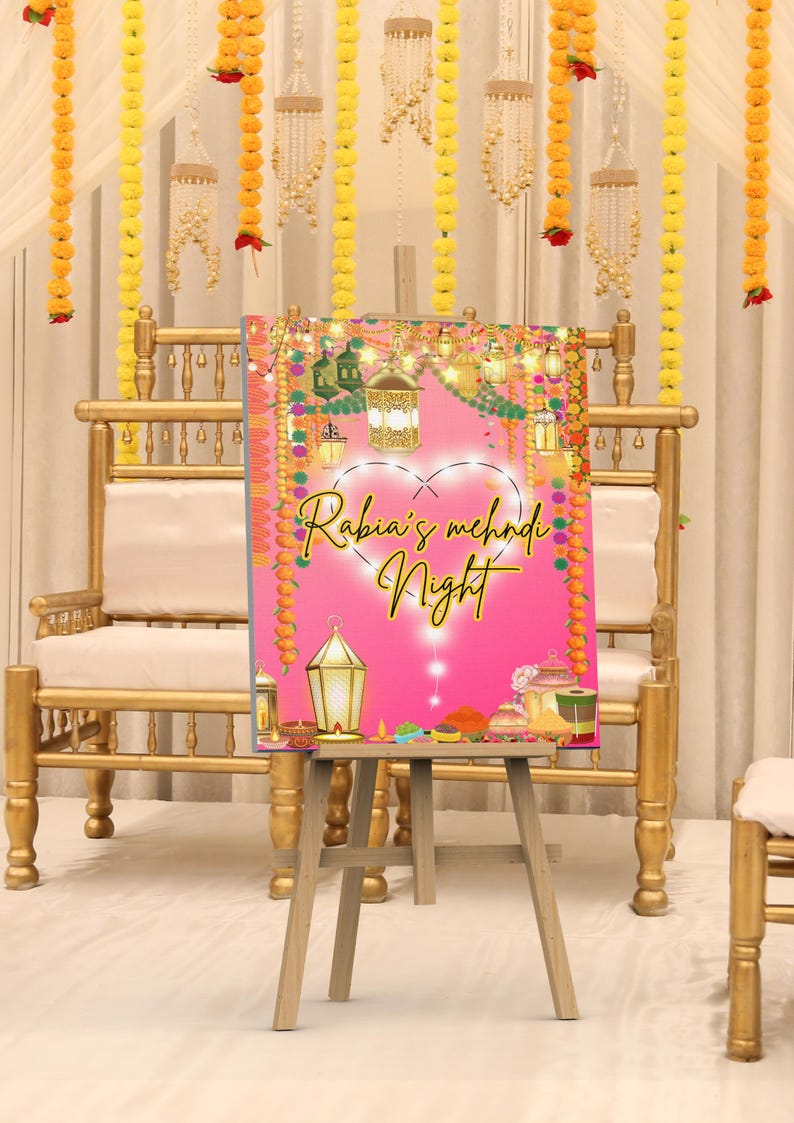Customisable Mehndi Sign | Mehndi Party Sign | Pakistani Wedding Sign ...
