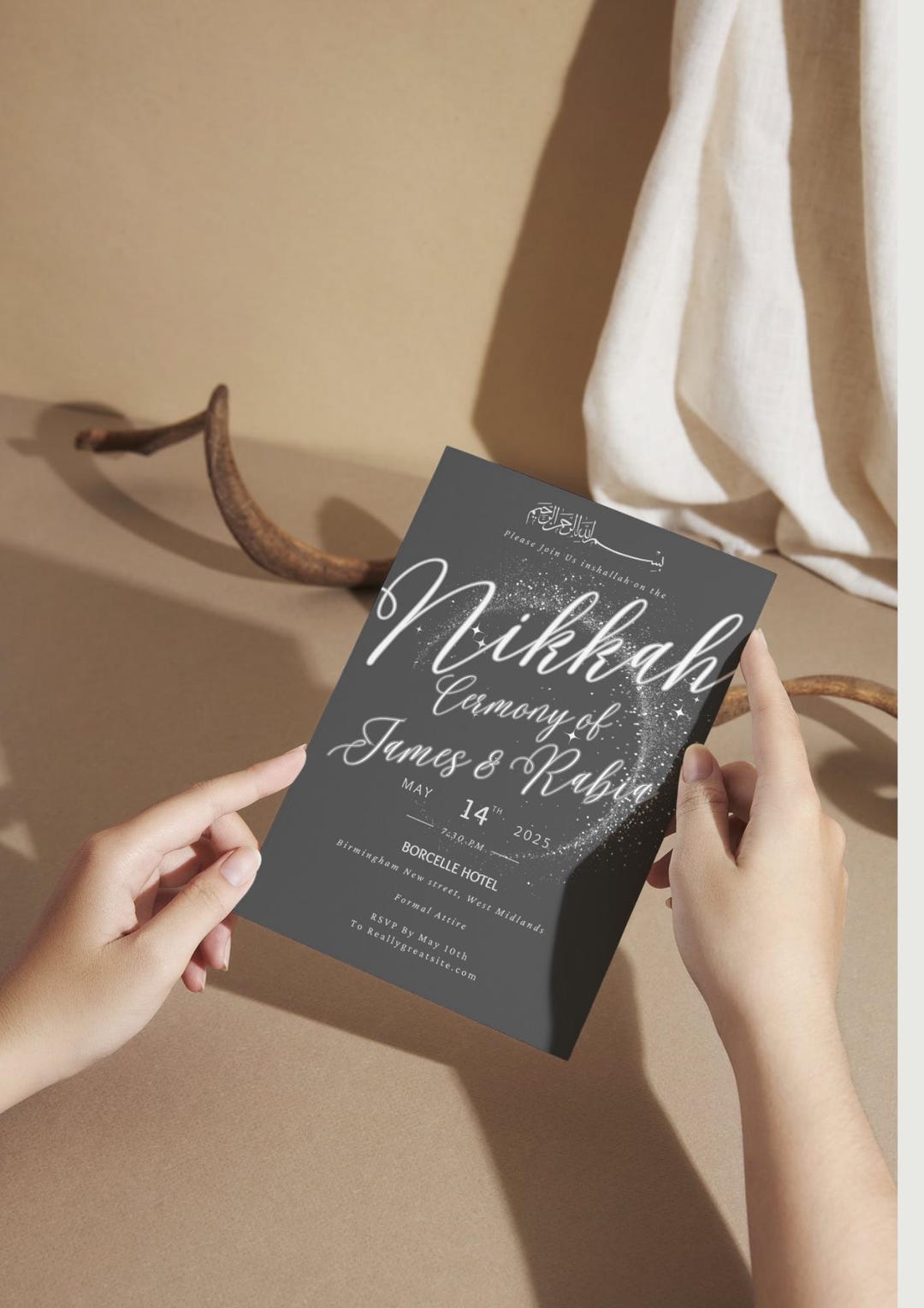 Personalised Nikkah, Invites as Digital Nikka Invitation, Digital ...