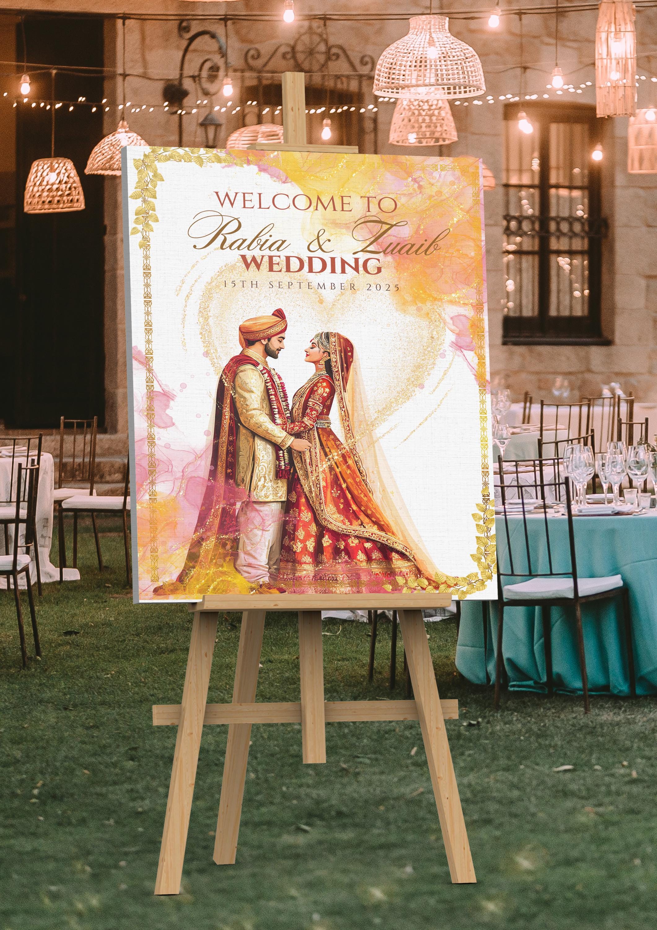 Indian Wedding Welcome Sign Hindu Wedding Signs Printed on Foamex - Etsy