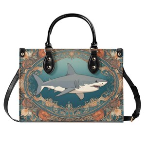 Vintage Print Shark Bag Cute Crossbody Bag Unique Purse Cute Purse ...
