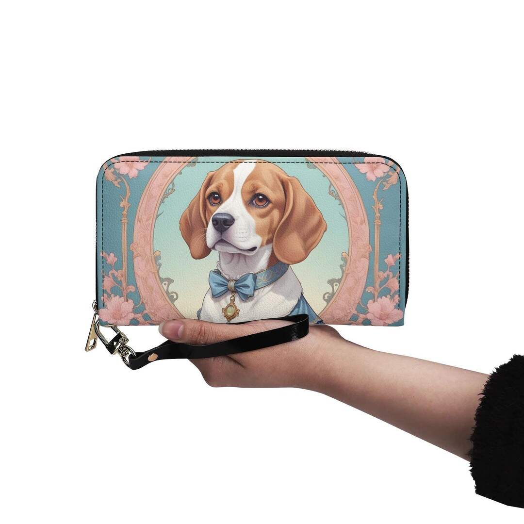Beagle Dog Wallet Vegan Leather Cute Wallet Vegan Leather Wallet Zip ...