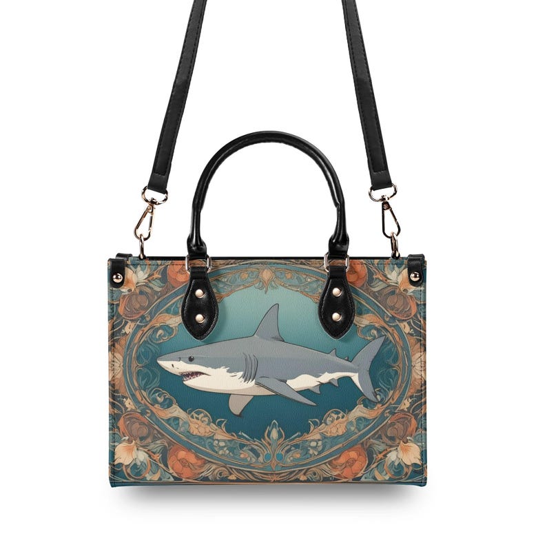 Vintage Print Shark Bag Cute Crossbody Bag Unique Bag Cute Purse ...