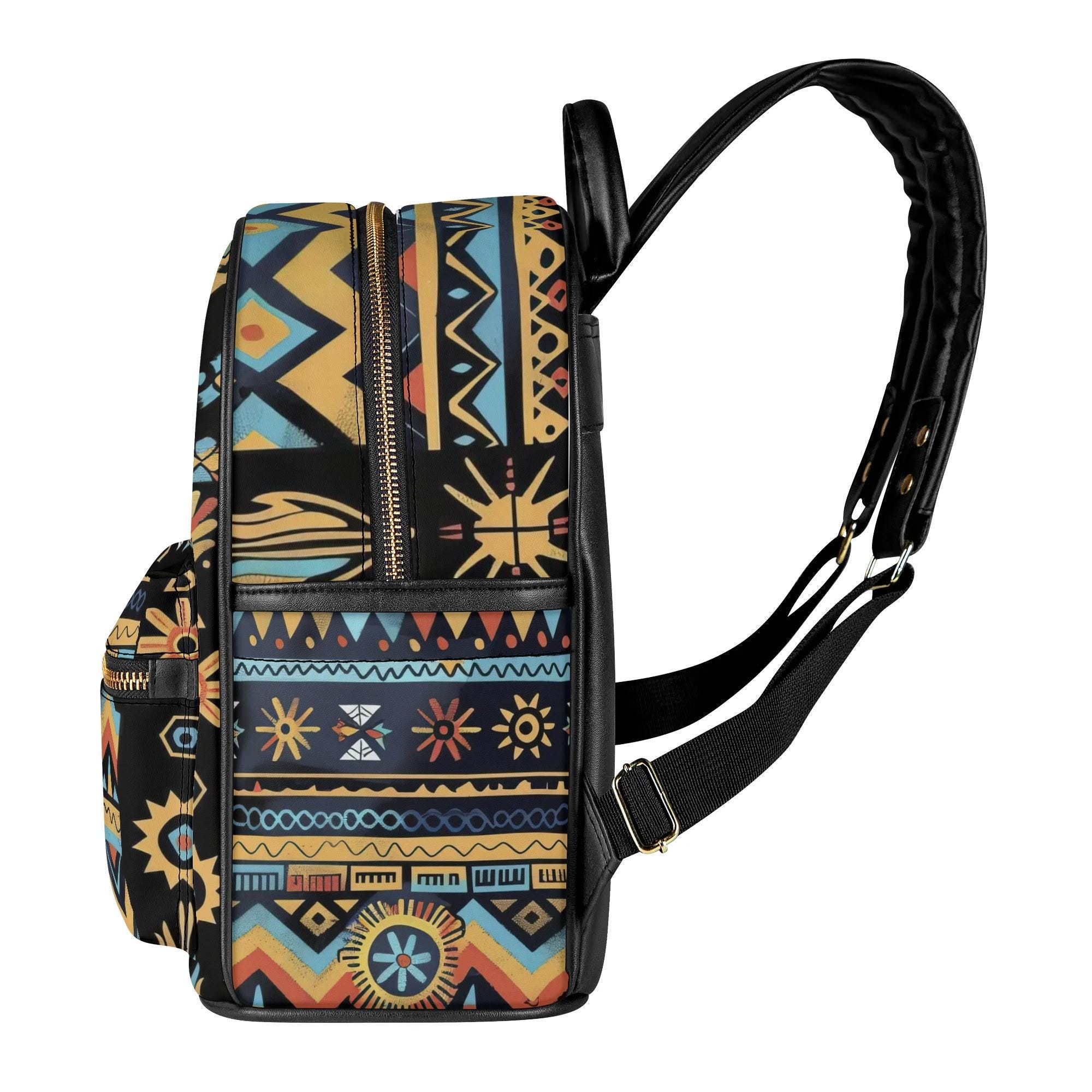 Aztec Print Mini Backpack - Vegan Leather Travel Bag - Etsy