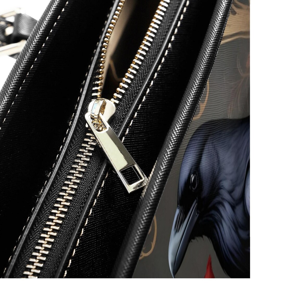 Gothic Crow Tote Bag Cute Tote Bag Vegan Faux Leather Shoulder Bag ...