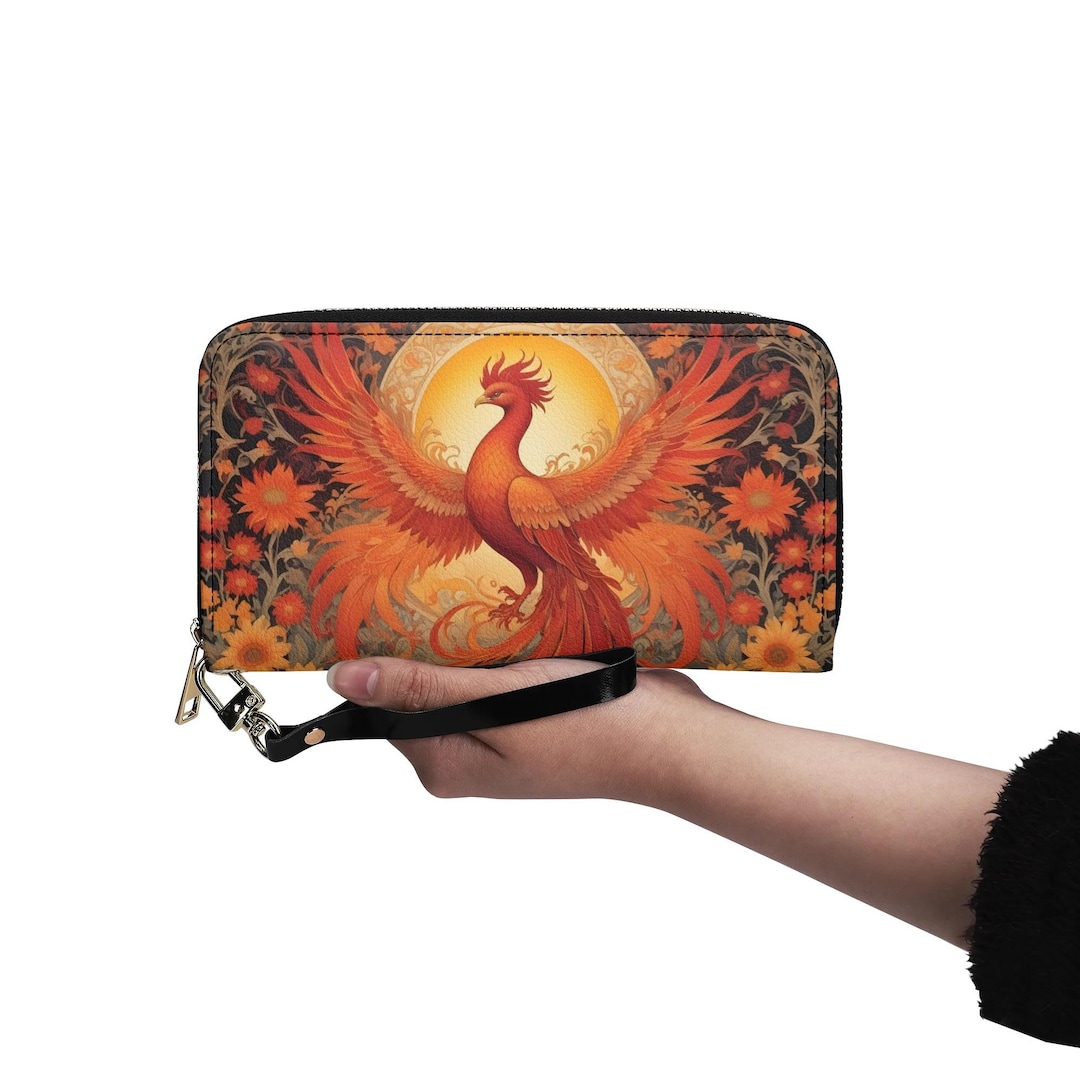 The Phoenix Wallet Vegan Leather Cute Wallet Vegan Leather Wallet Zip ...