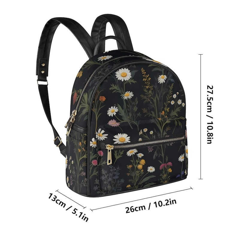 Cottagecore Flower PU Leather Mini Backpack, Cute Floral Print - Etsy