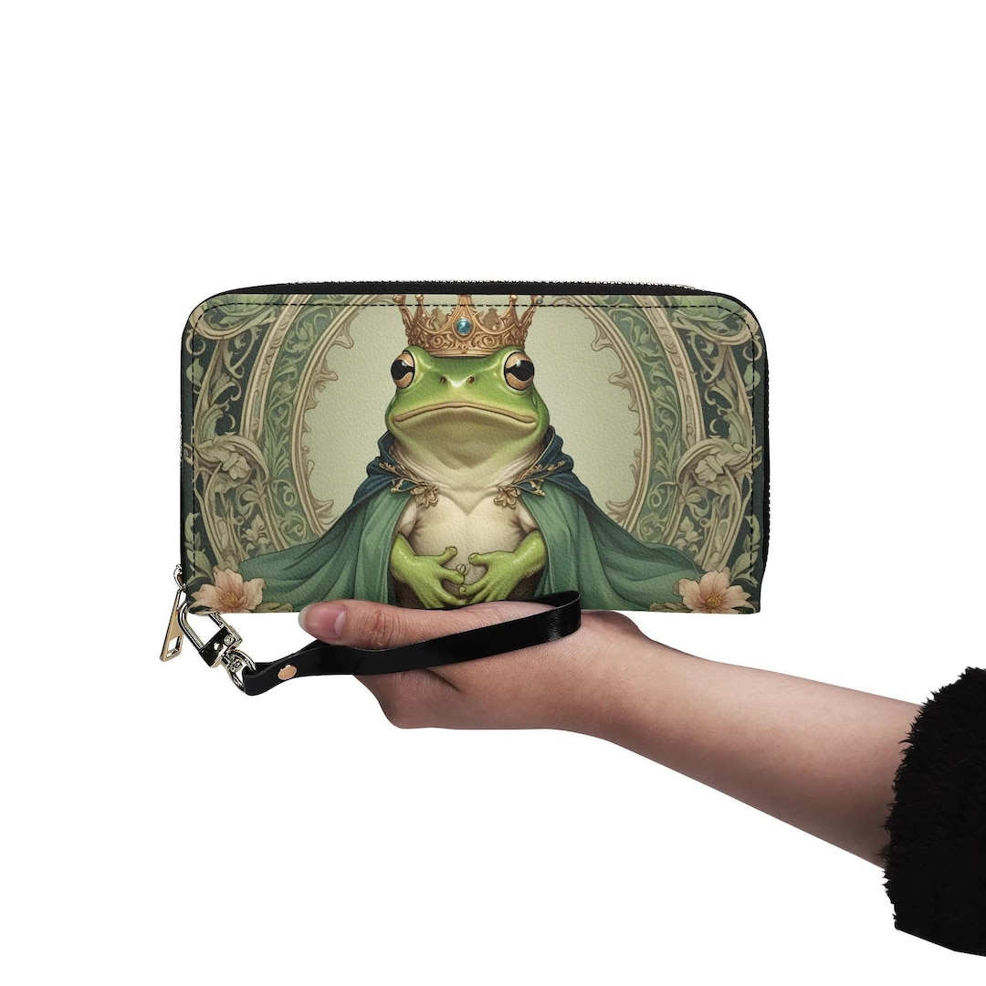 Frog Wallet Vegan Leather Cute Wallet Vegan Leather Wallet Zip Around ...