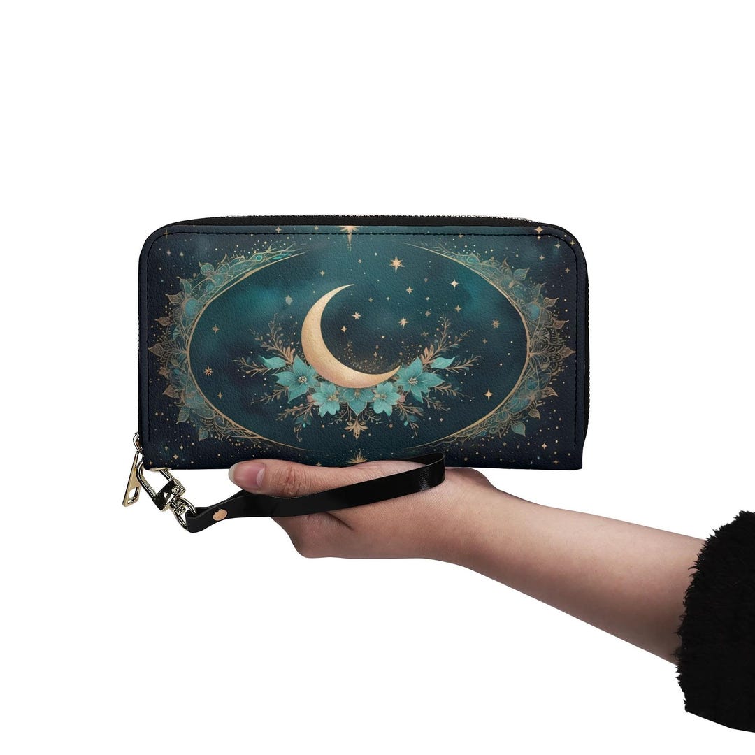 Moon Witch Wallet Vegan Leather Cute Wallet Vegan Leather Wallet Zip ...