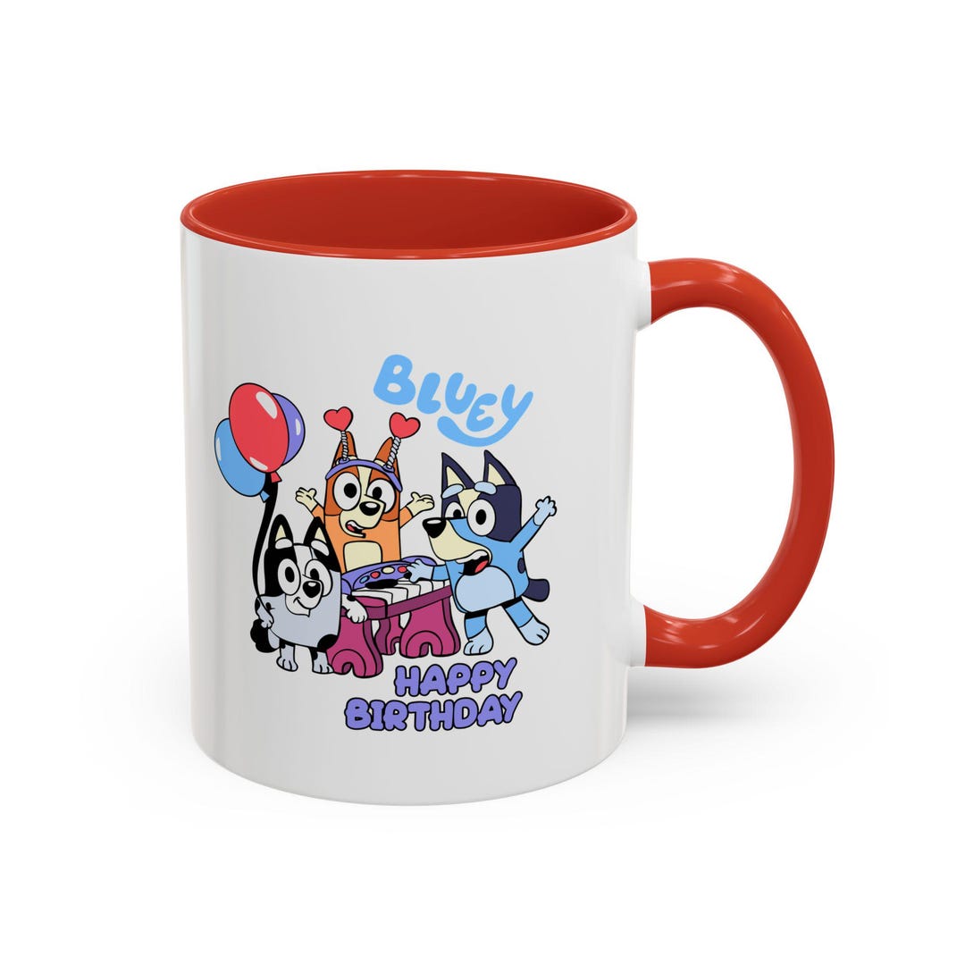 Bluey Birthday Coffee Mug | Fun Ceramic Mug With Cartoon Dogs | Gift ...