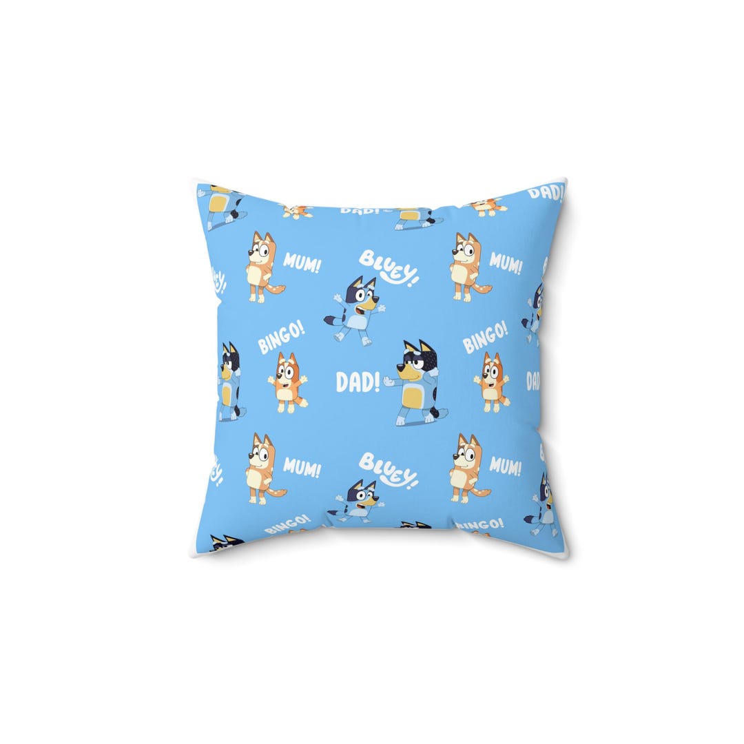 Bluey Themed Kids' Pillow, Playroom Decor, Birthday Gift, Nursery ...