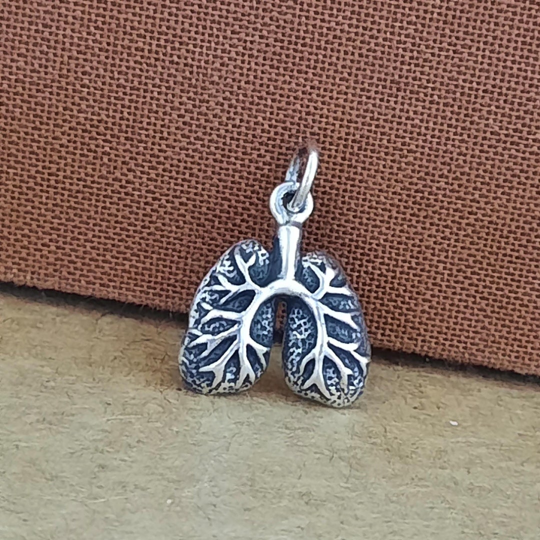 Anatomy Lungs Charm, Sterling Silver Human Lungs Pendant, Gift for ...