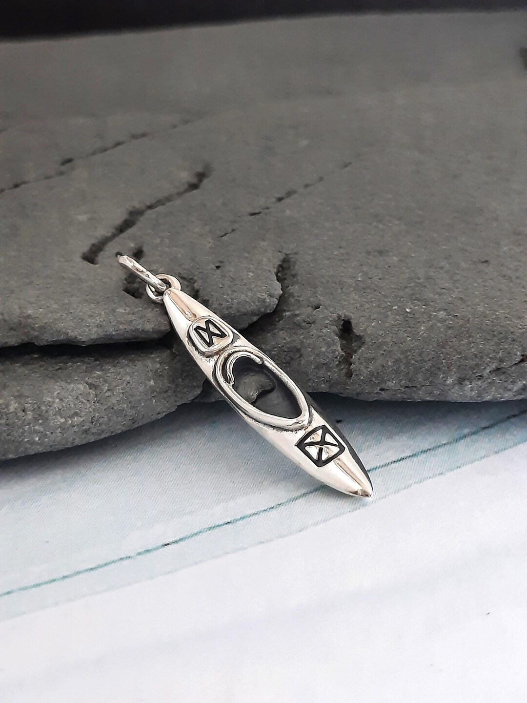 Sterling Silver Kayak Charm, Kayak Pendant, Kayaking Charm, Kayaking ...