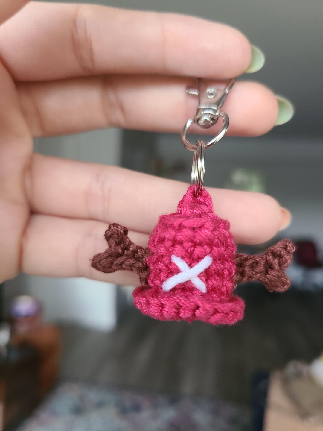 One Piece Chopper Hat Mini Amigurumi Crochet Key Chain - Etsy