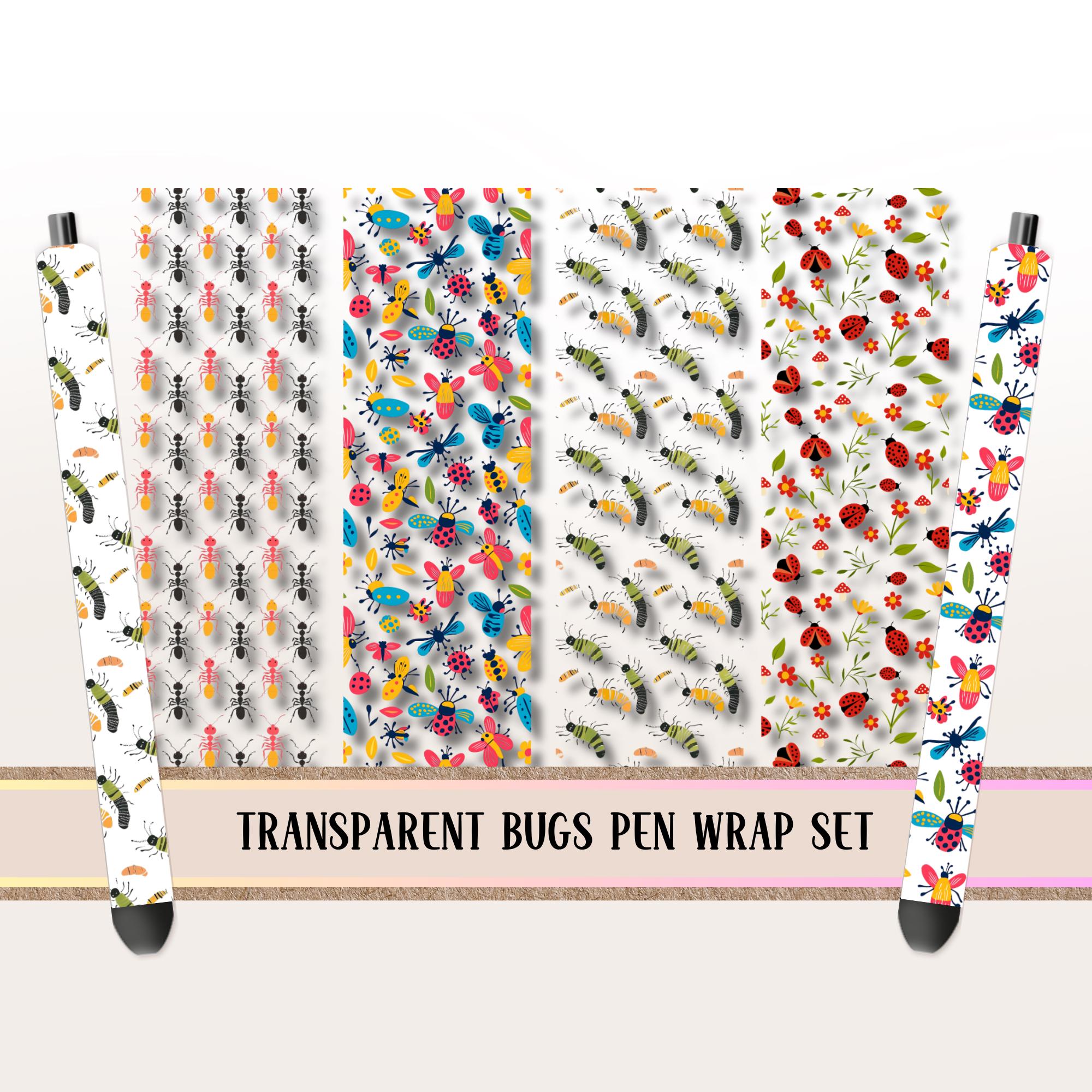 Bugs Transparent Pen Wrap Png Bundle, Garden Insects Ink Joy Epoxy Pen ...