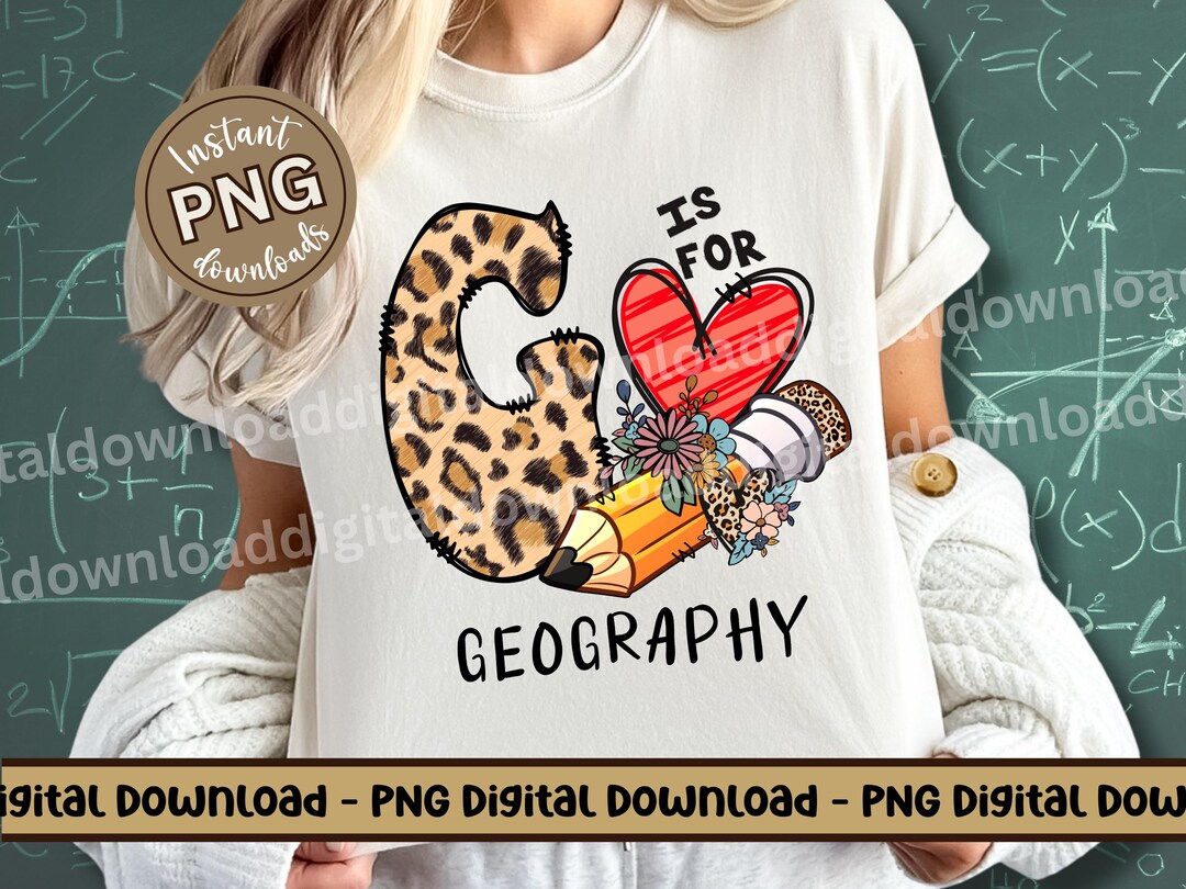 Geography Teacher PNG File for Educators, Leopard Print Teacher ...