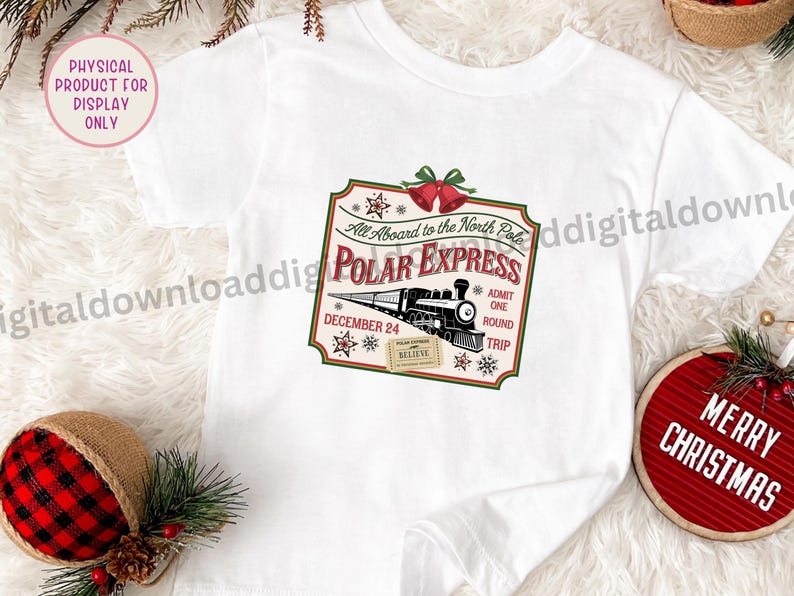 Polar Express Christmas PNG: North Pole Train Ticket (digital Download ...