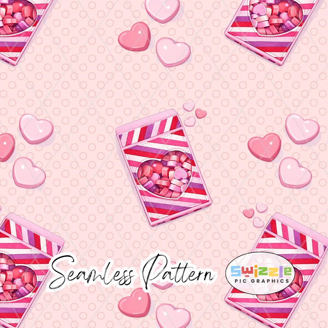Valentine Candy Bears Seamless Pattern PNG: Gummy Candies Repeating ...