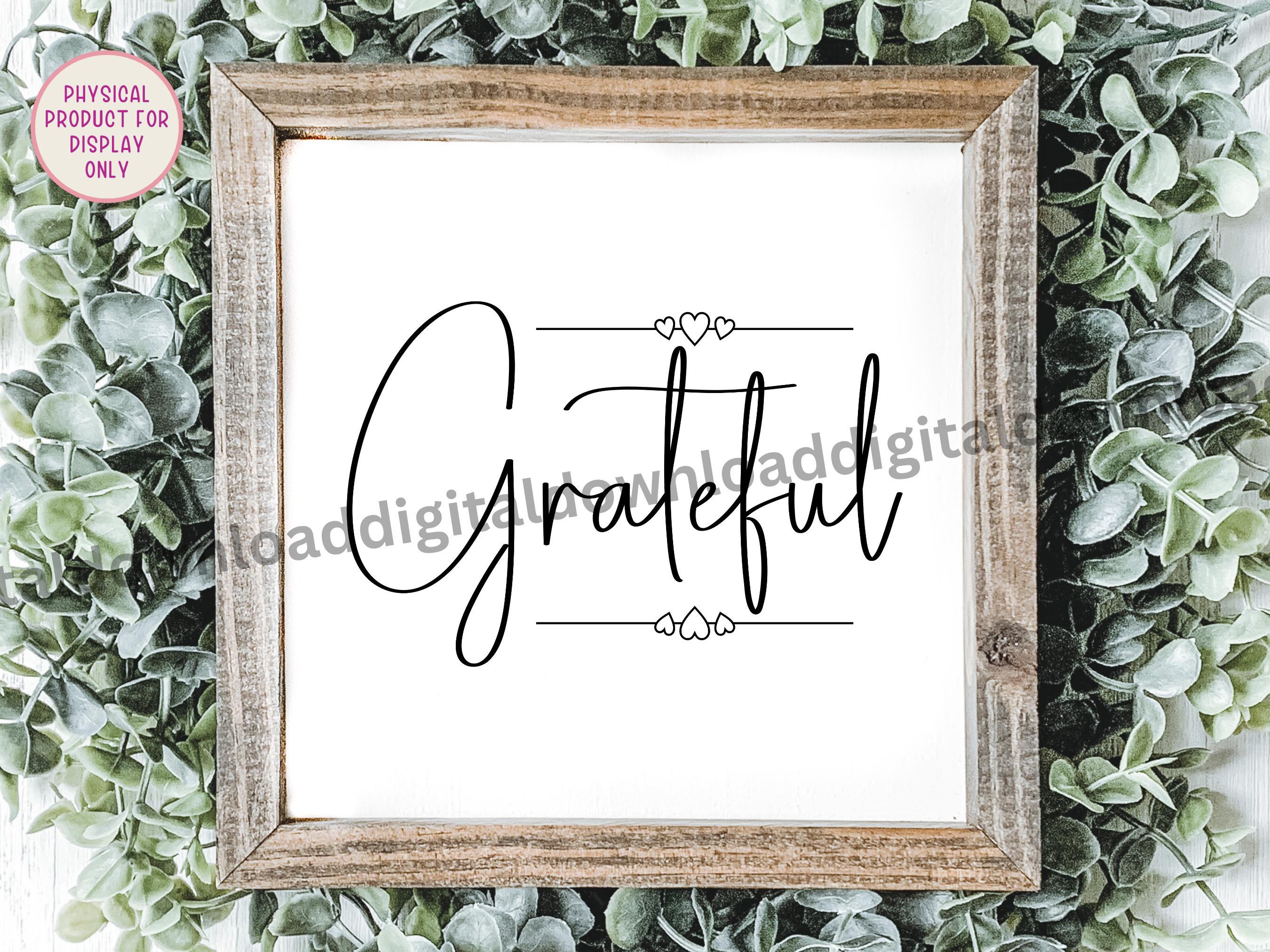 Grateful Cursive Script PNG: Thanksgiving Fall Sublimation (digital ...
