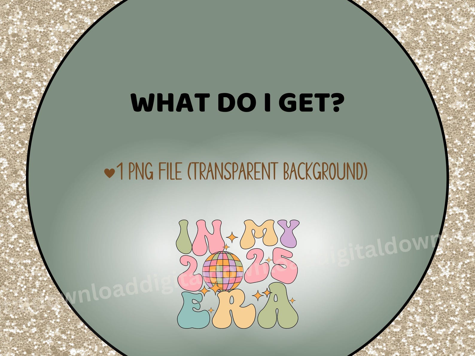 New Years 2025 Disco Ball PNG: Trendy Celebration Graphic (digital ...