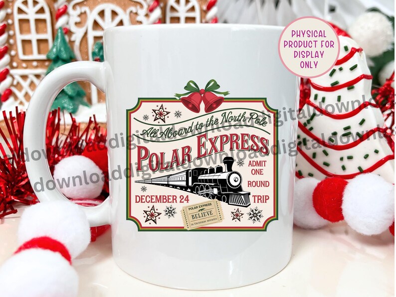 Polar Express Christmas PNG: North Pole Train Ticket (digital Download ...