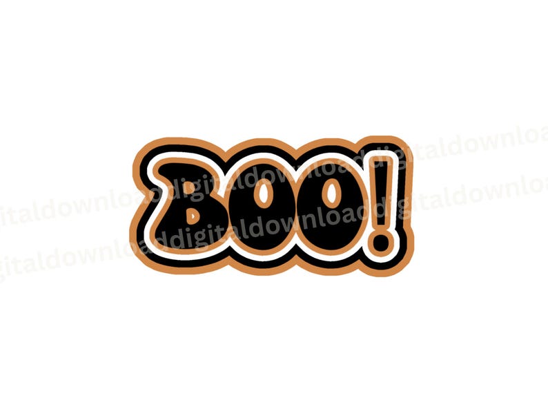 Halloween BOO! PNG File: Retro Black Font (digital Download) - Etsy