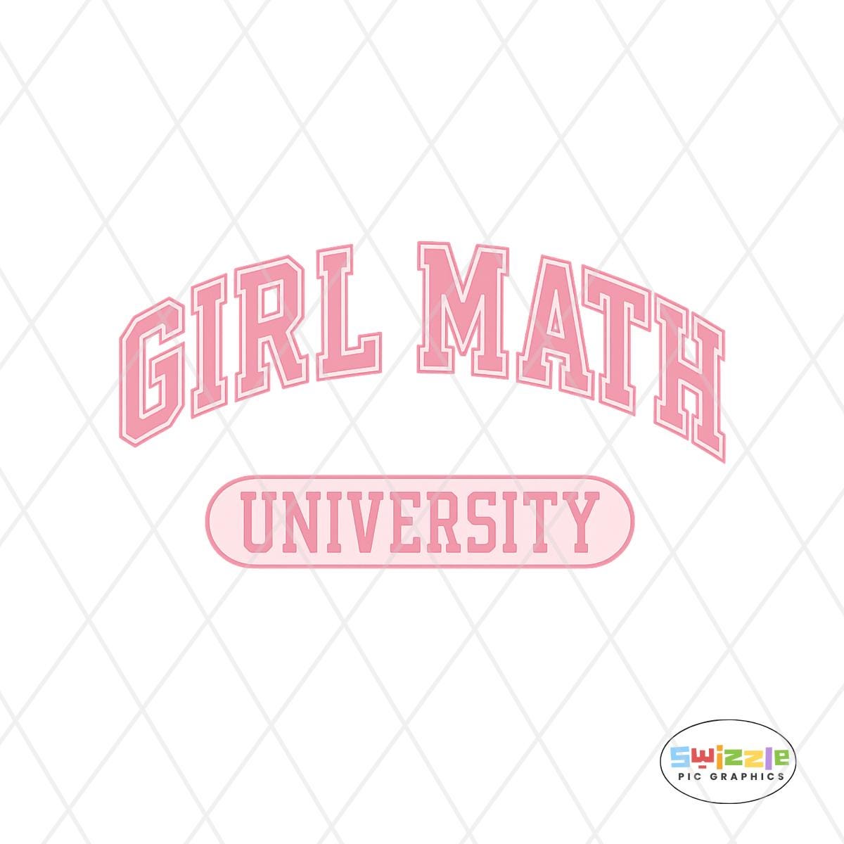 Girl Math University PNG: Pink Varsity Design Sublimation Download ...