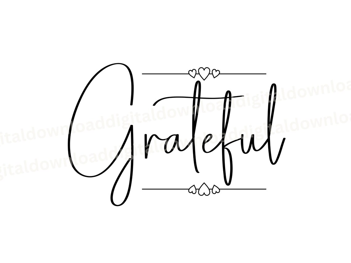 Grateful Cursive Script PNG: Thanksgiving Fall Sublimation (digital ...