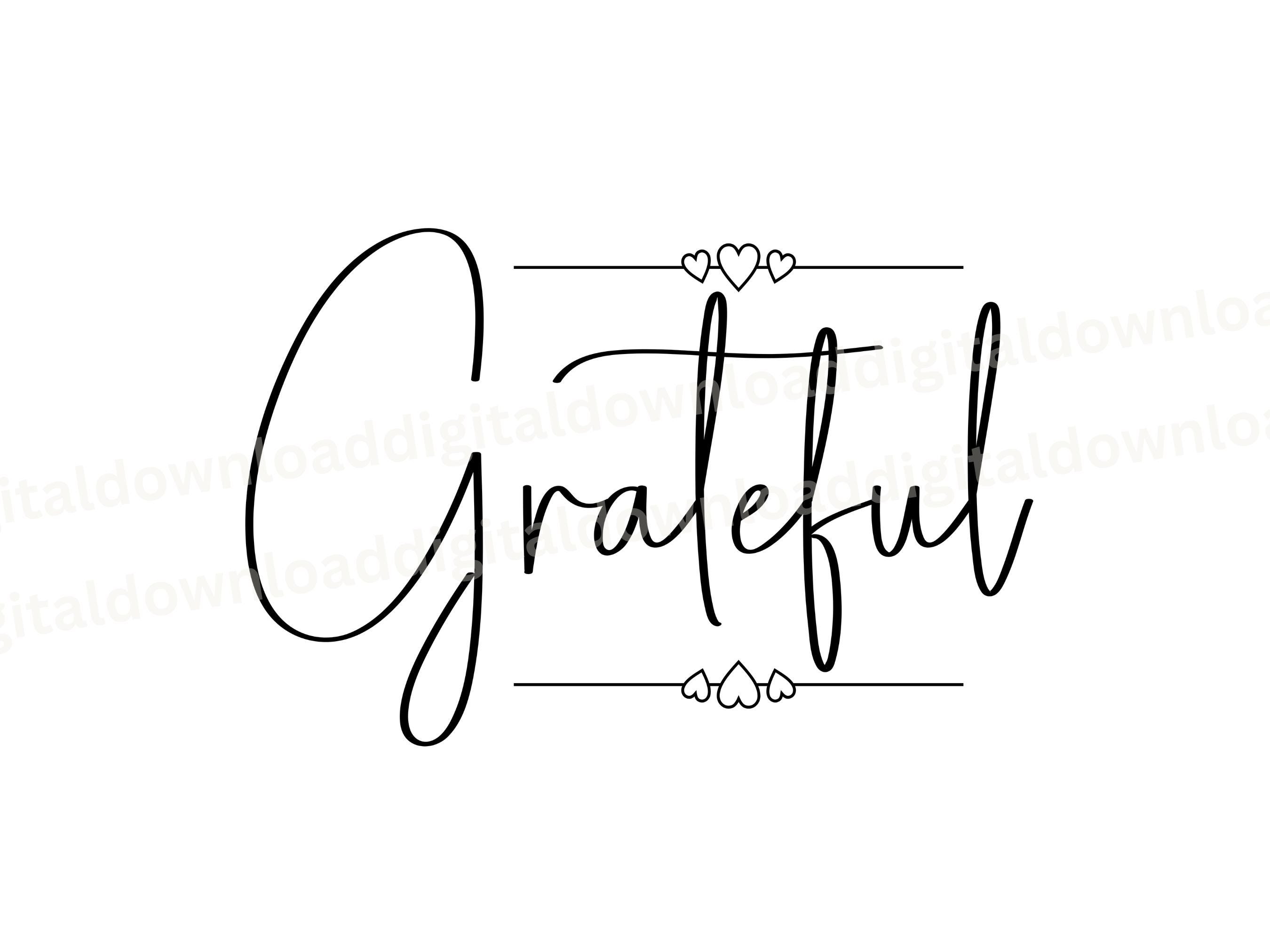 Grateful Cursive Script PNG: Thanksgiving Fall Sublimation (digital ...