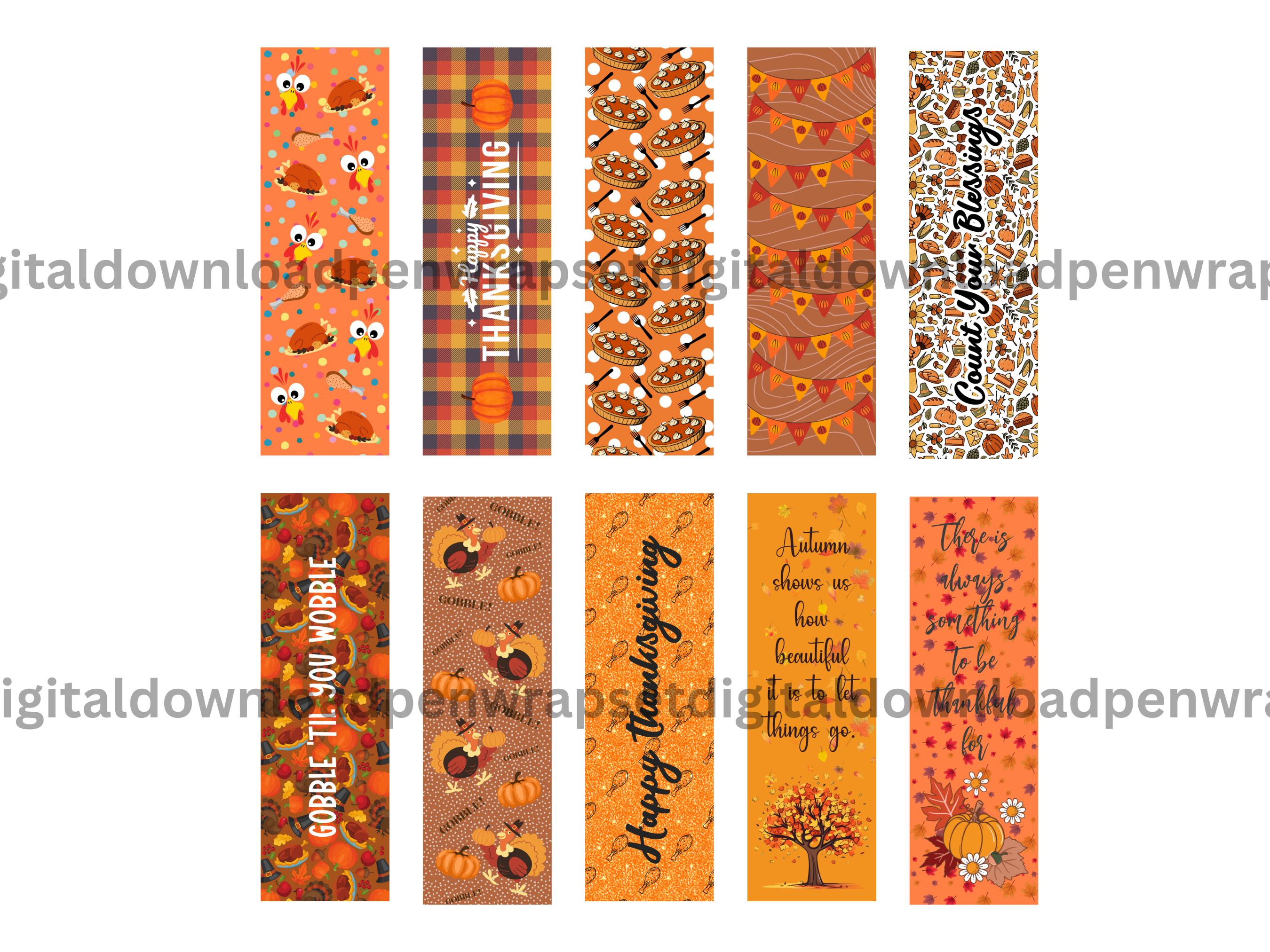 Thanksgiving Pen Wrap Bundle: Turkey Day Designs (PNG Digital Files) - Etsy