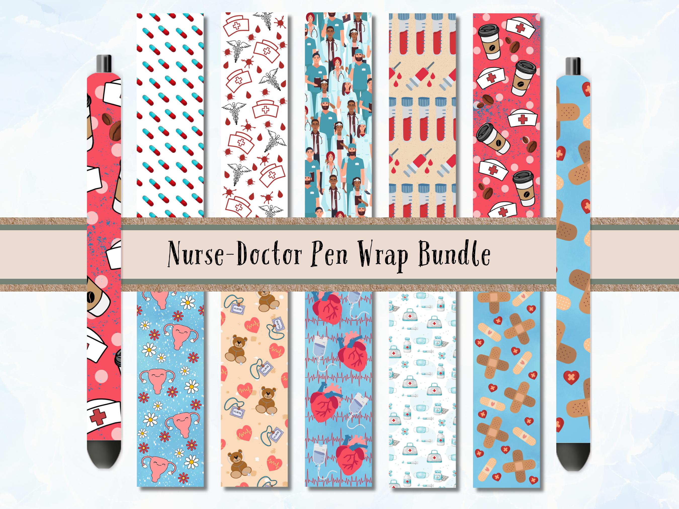 Nursing Funny Pen Wrap Png Bundle, Doctors ER Medical Ink Joy Epoxy Pen ...