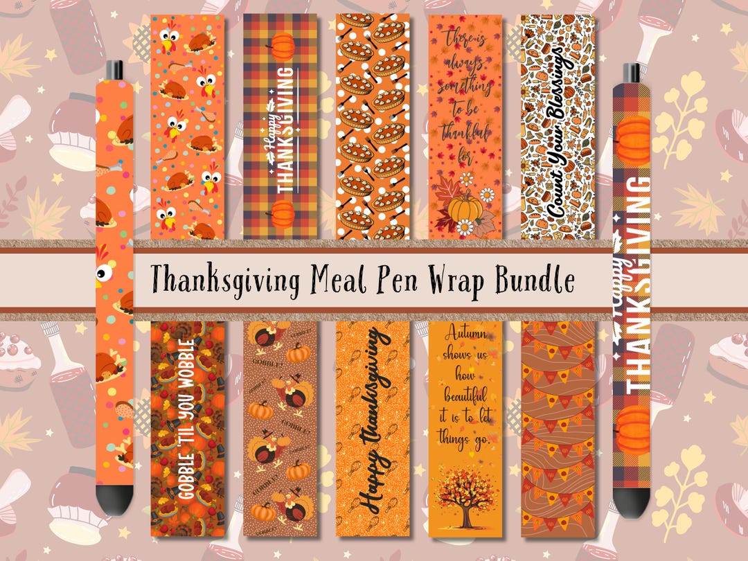Thanksgiving Pen Wrap Bundle: Turkey Day Designs (PNG Digital Files) - Etsy