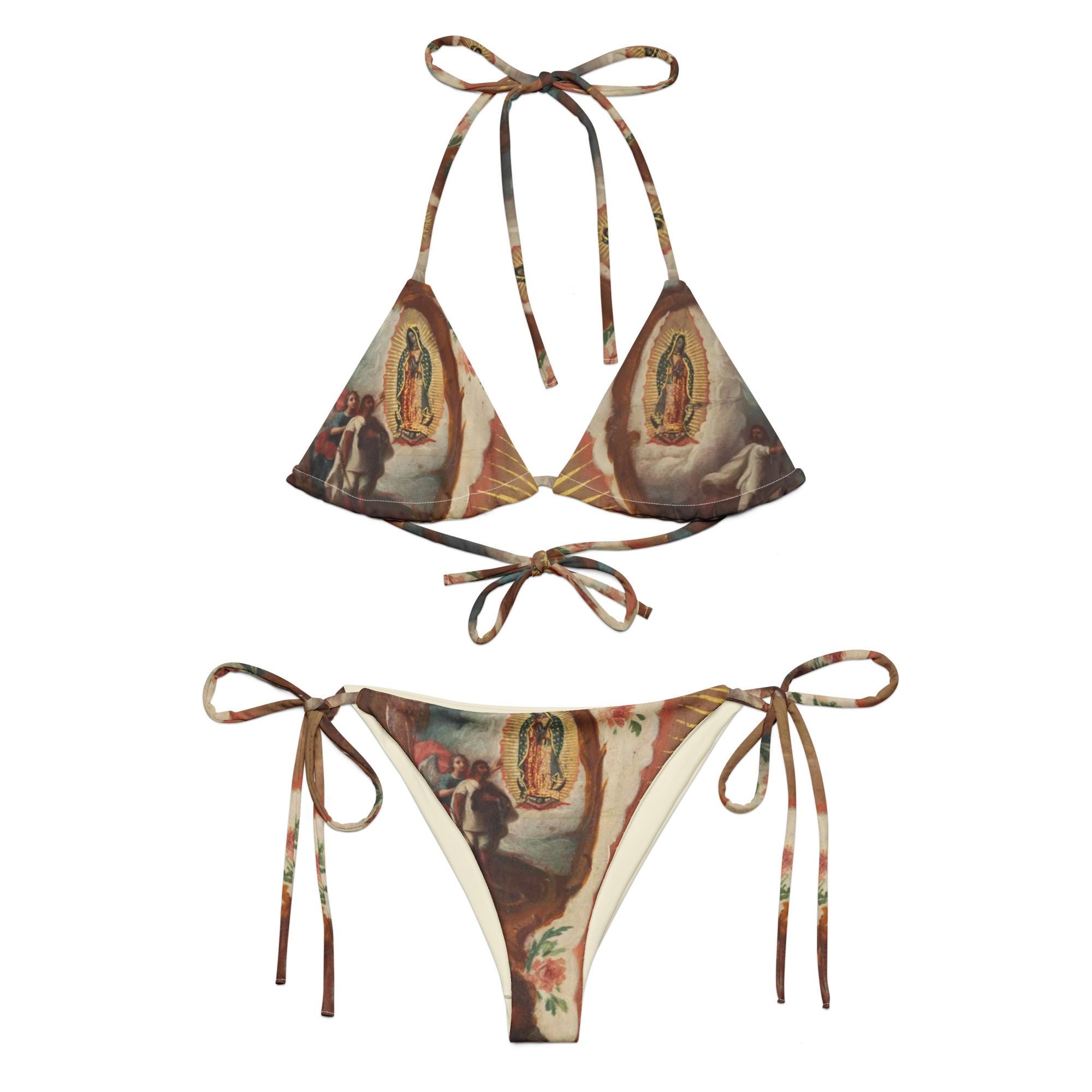 Lady of Guadalupe String Bikini Set, Virgin Mary Bikini Set - Etsy