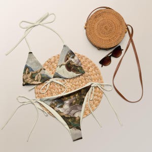The Creation of Adam Print Renaissance Art String Bikini Set - Etsy