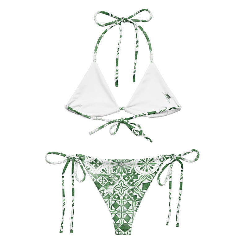 Mediterranean Green Tiles String Bikini Set - Etsy