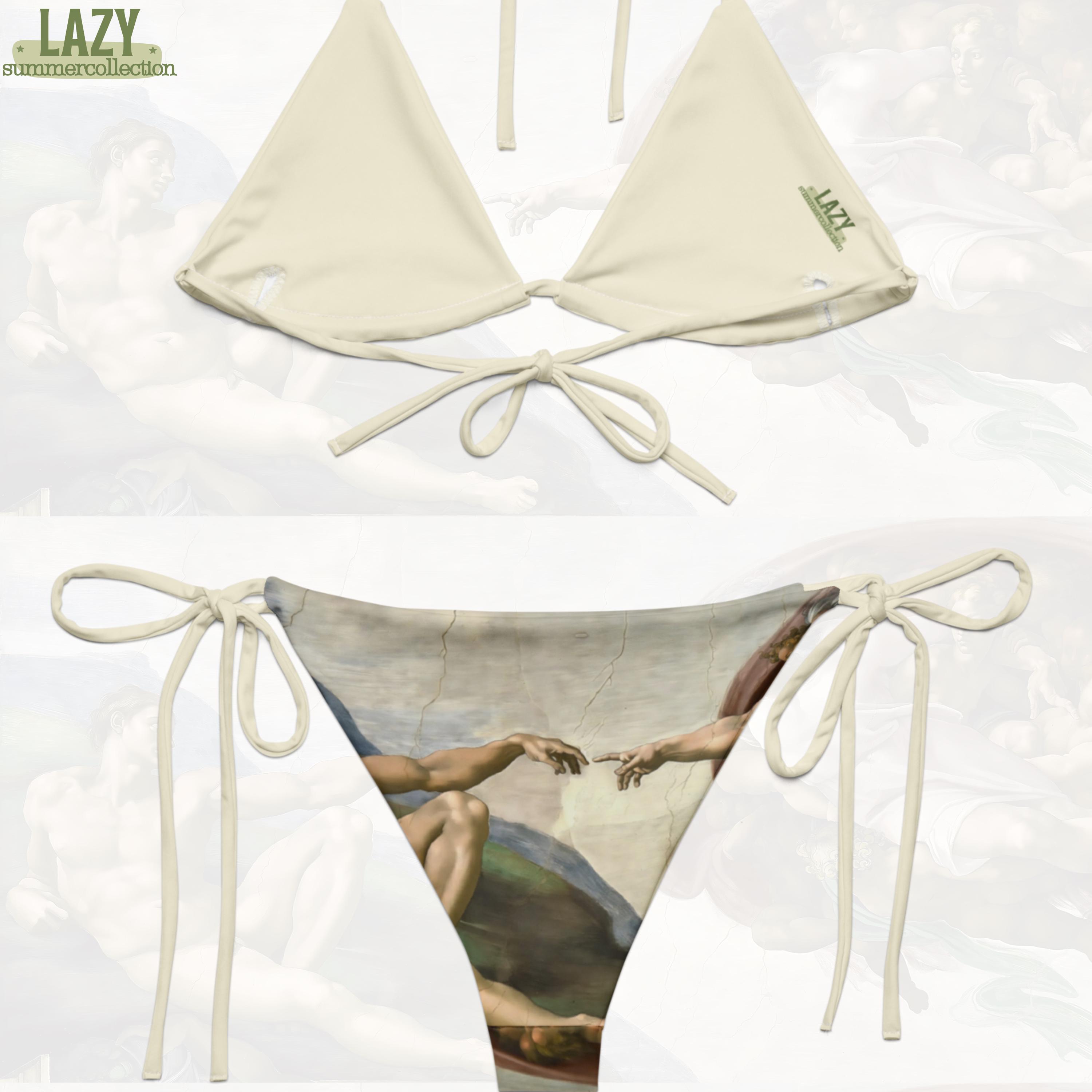 The Creation of Adam Print Renaissance Art String Bikini Set - Etsy