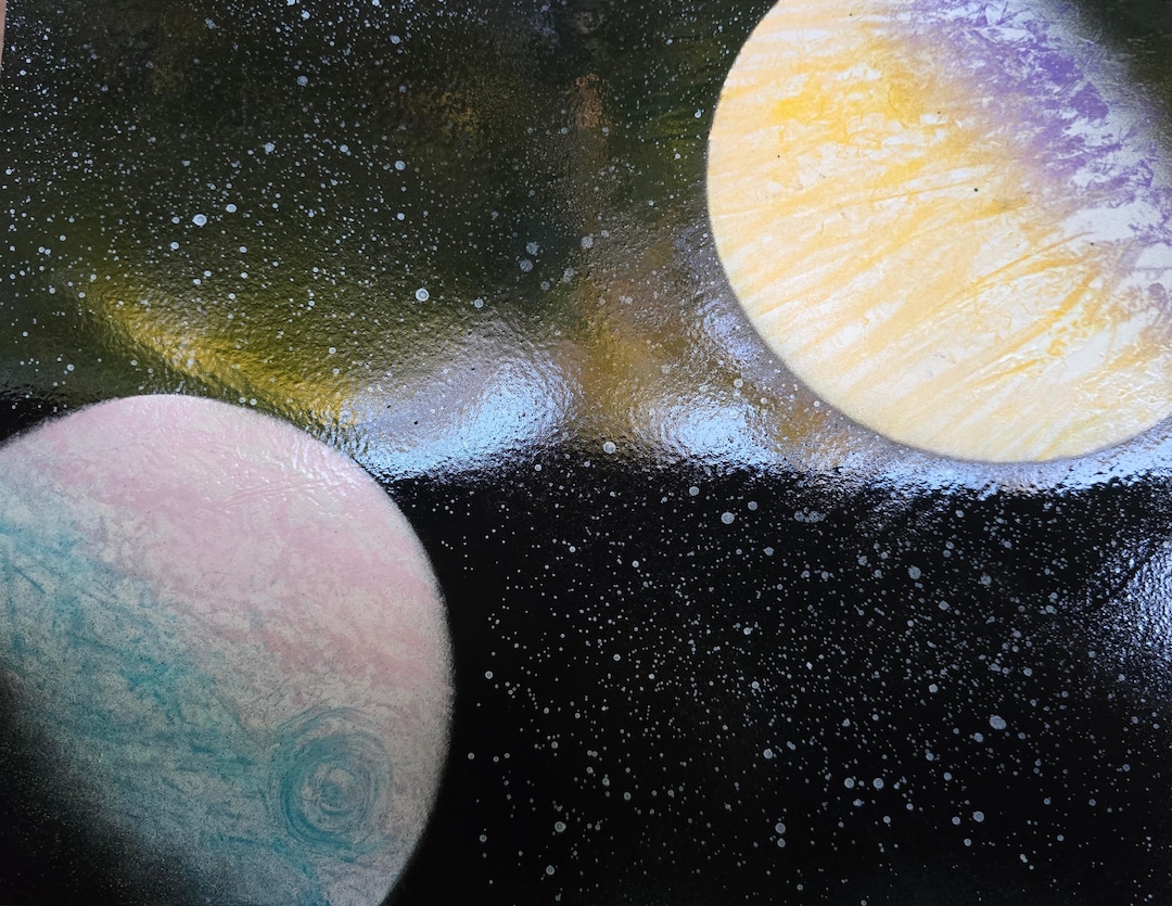 Multi-colored Planets - Spray Paint Art - Etsy
