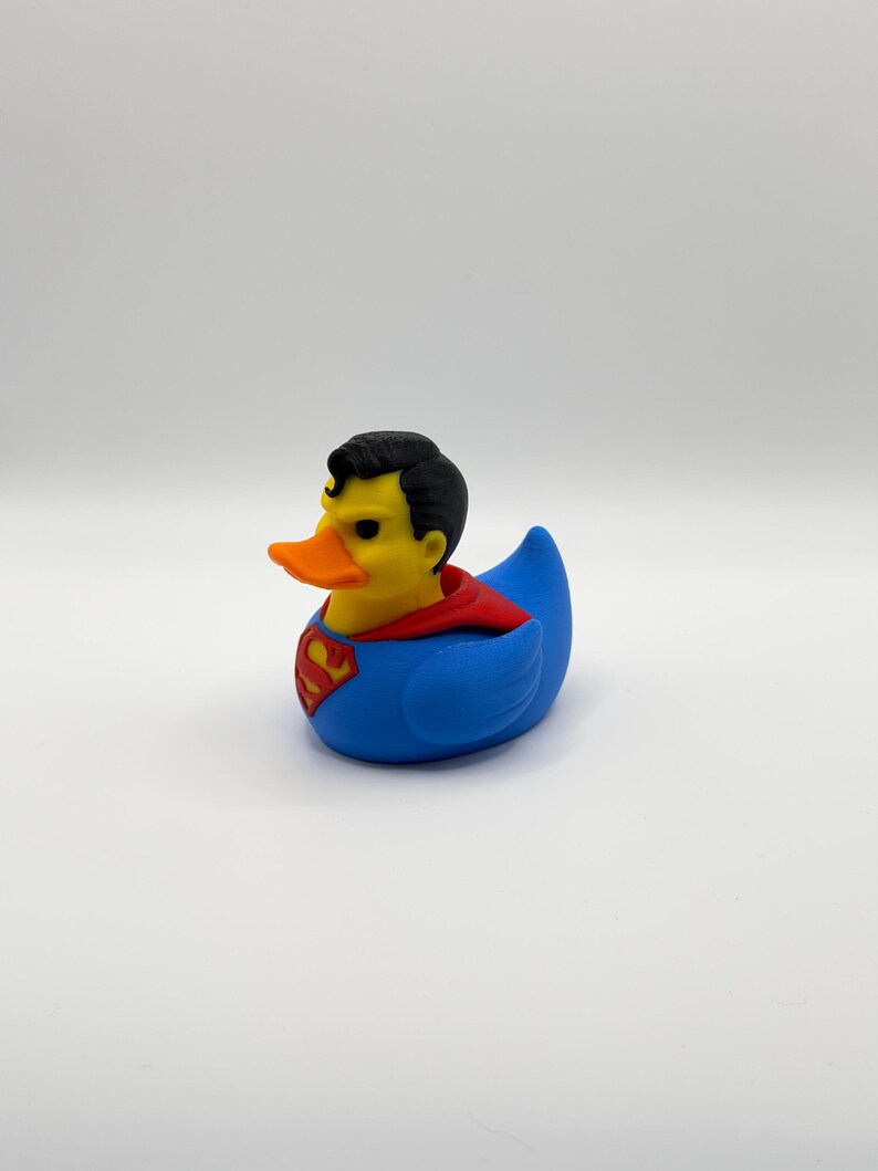 Super Duck – 3D Printed Hard Plastic Hero Duck Figurine – Mini 2.5" Red ...