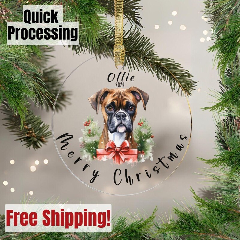 Boxer Dog Ornament - Etsy