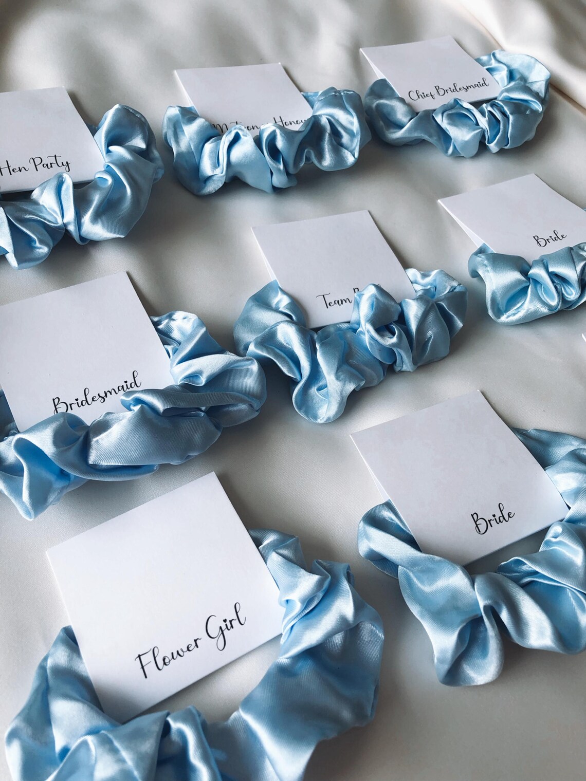 Baby Blue Satin Scrunchies: Bachelorette Party Hair Tie Wedding Party ...