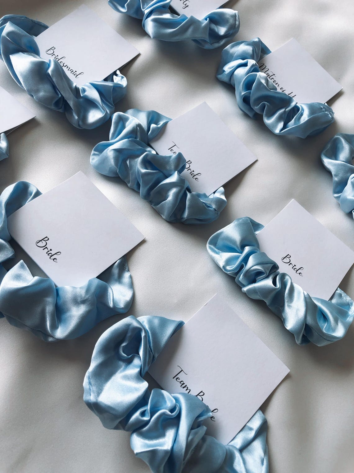 Baby Blue Satin Scrunchies: Bachelorette Party Hair Tie Wedding Party ...