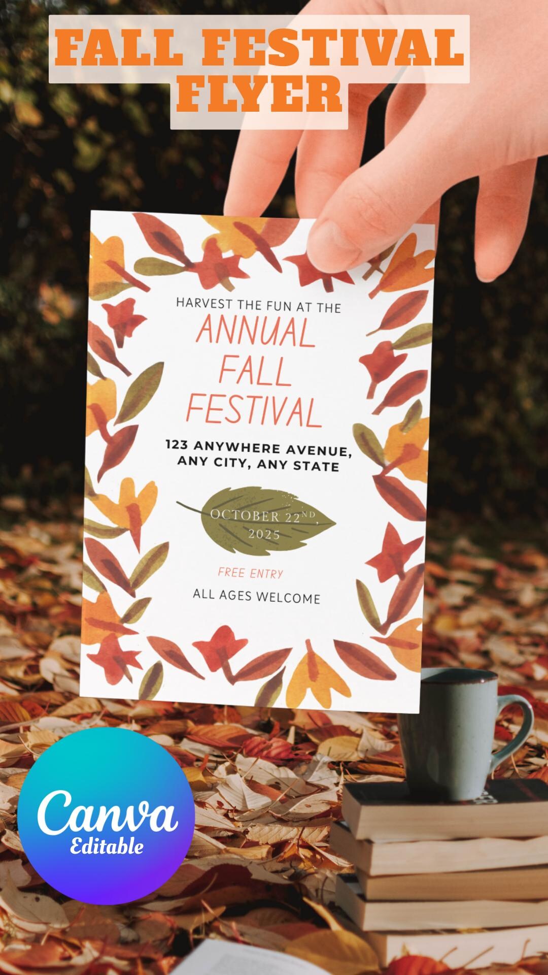 Harvest the Fun at Our Annual Fall Festival - Editable Canva Invitation ...