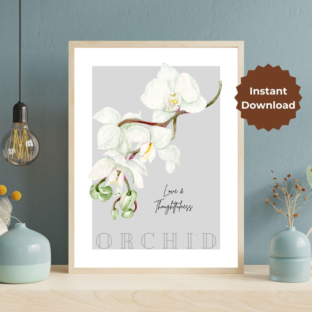 Orchid, Digital Download, Printable Wall Art, Botanical Prints, Floral ...