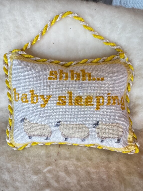 Baby Sleeping Sheep Needlepoint
