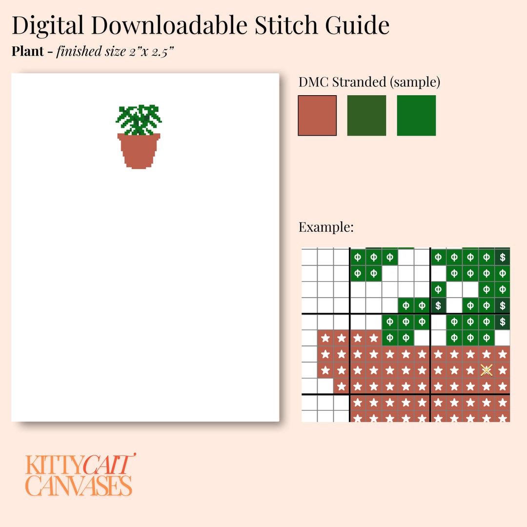 Needlepoint Stitch Guide - Basil Plant - Digital Download - Etsy