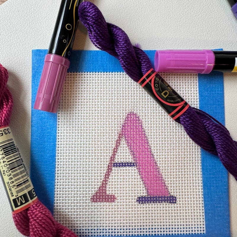 Monogram Needlepoint - Etsy