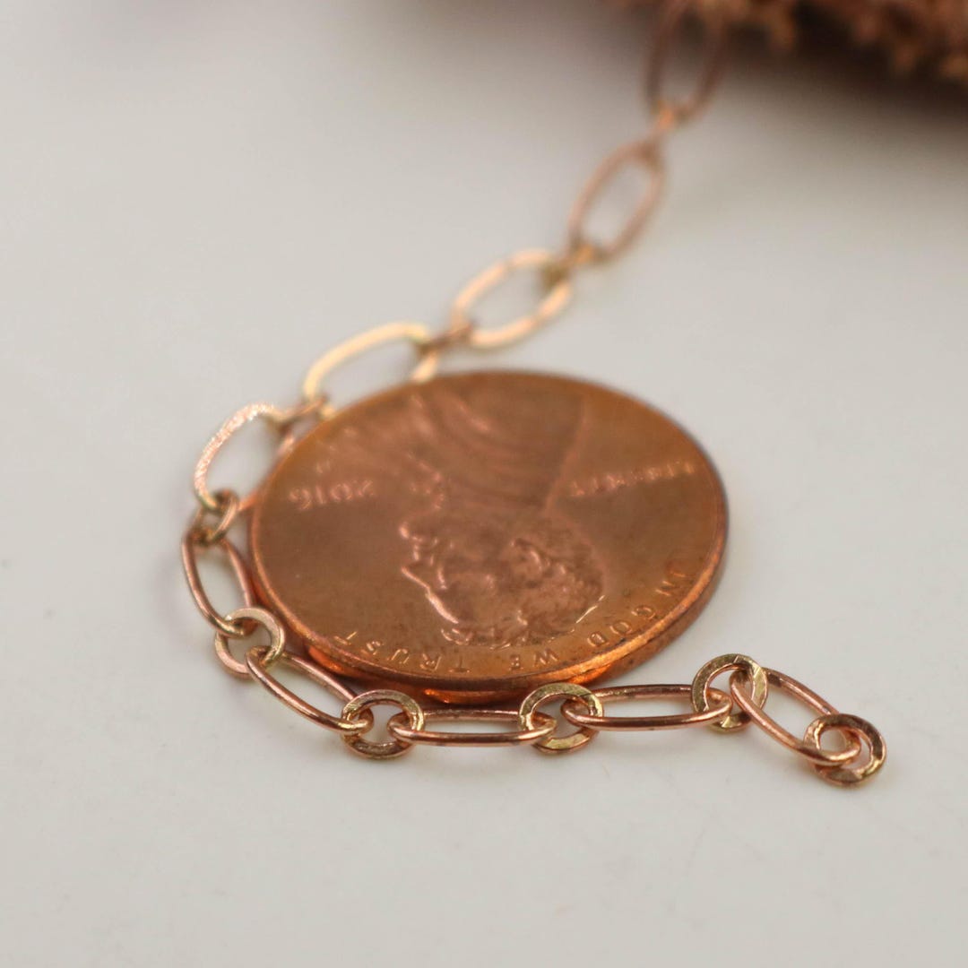 Raw Copper Chain Bulk: Soldered Link Flat Cable, Necklace Bracelet ...