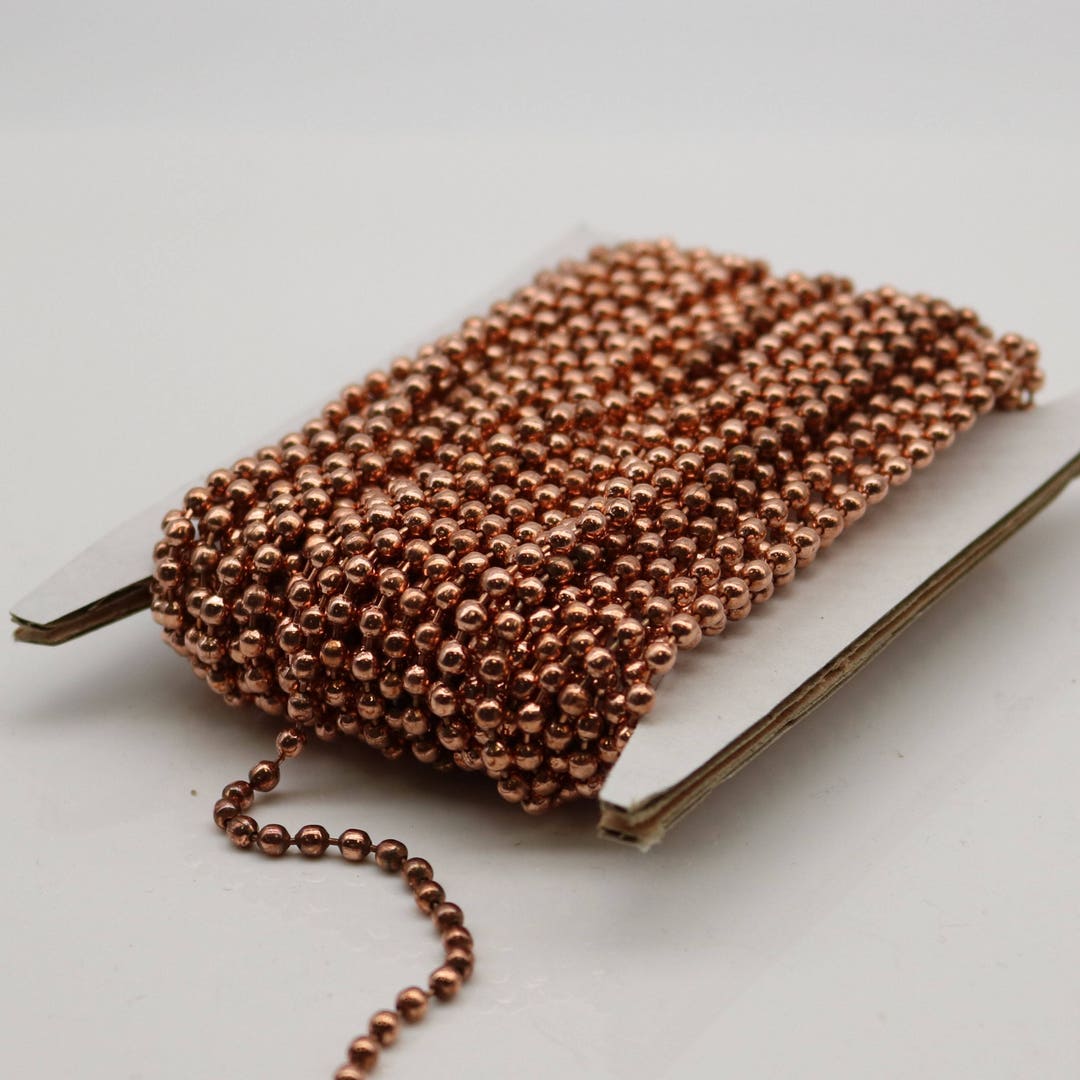 32 Ft Spool of Bright Copper Plated BIG Ball Chain - 3.2mm Ball Size ...