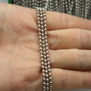 100 Ft. Spool of Rhodium Plated ROUND Ball Chain - 2.4mm Ball Size ...