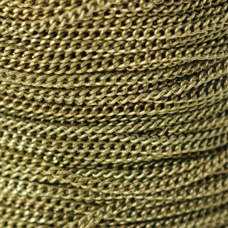 Antique Brass Plated Curb Chain: 2.3mm Soldered Link, 300 Ft Spool - Etsy