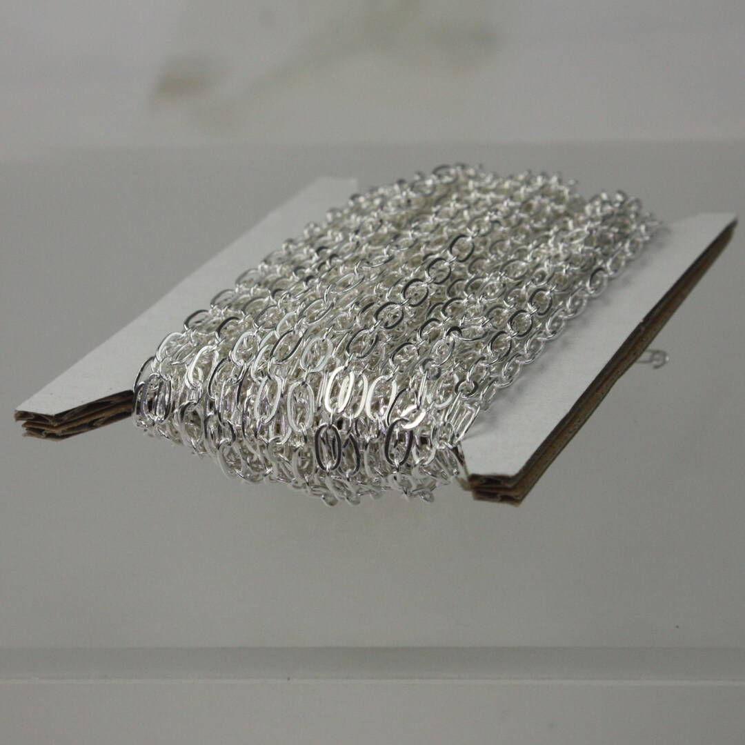 32 Feet of Sterling Silver Plated Chain Bulk, (1 and 1) Long and Short ...